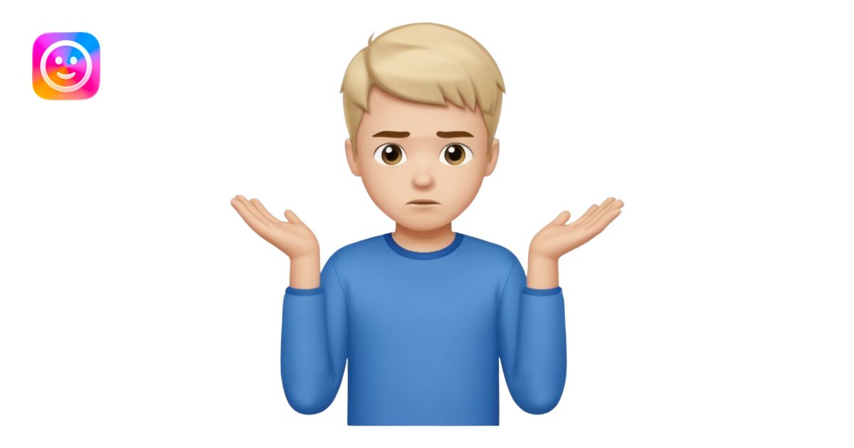 cute boy shrugging his shoulder, boy have good haircut puff style emoji ...