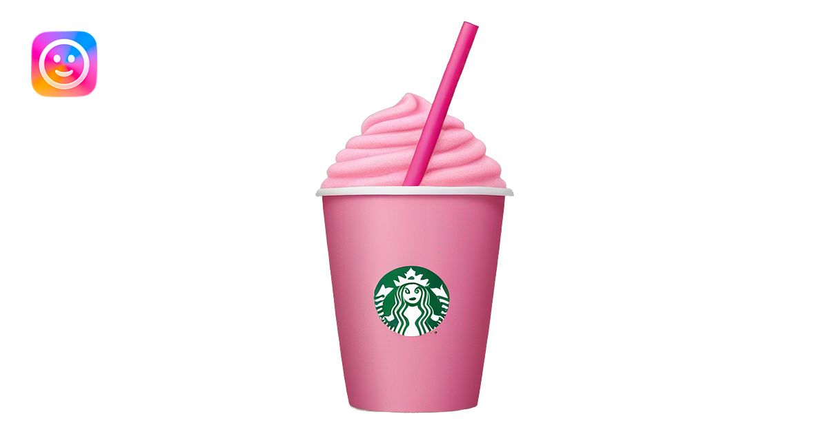 A pink Starbucks coffee cup with a pink straw and tan coffee inside ...
