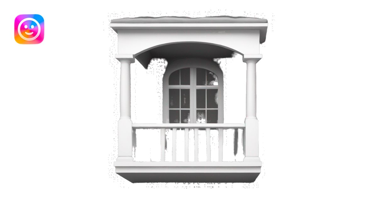 create an emoji in black and white representing a veranda(Balcony ...