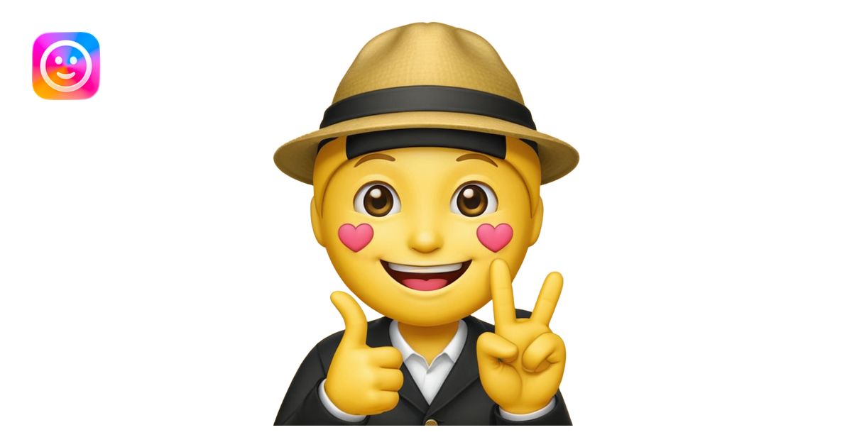 A Smiling Face with Smiling Eyes emoji with a hand korean finger heart ...