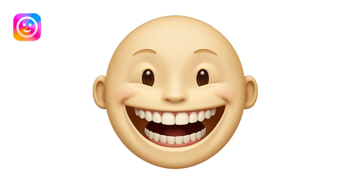 Laughing emoji and gap between the upper middle two teeth emoji | AI ...