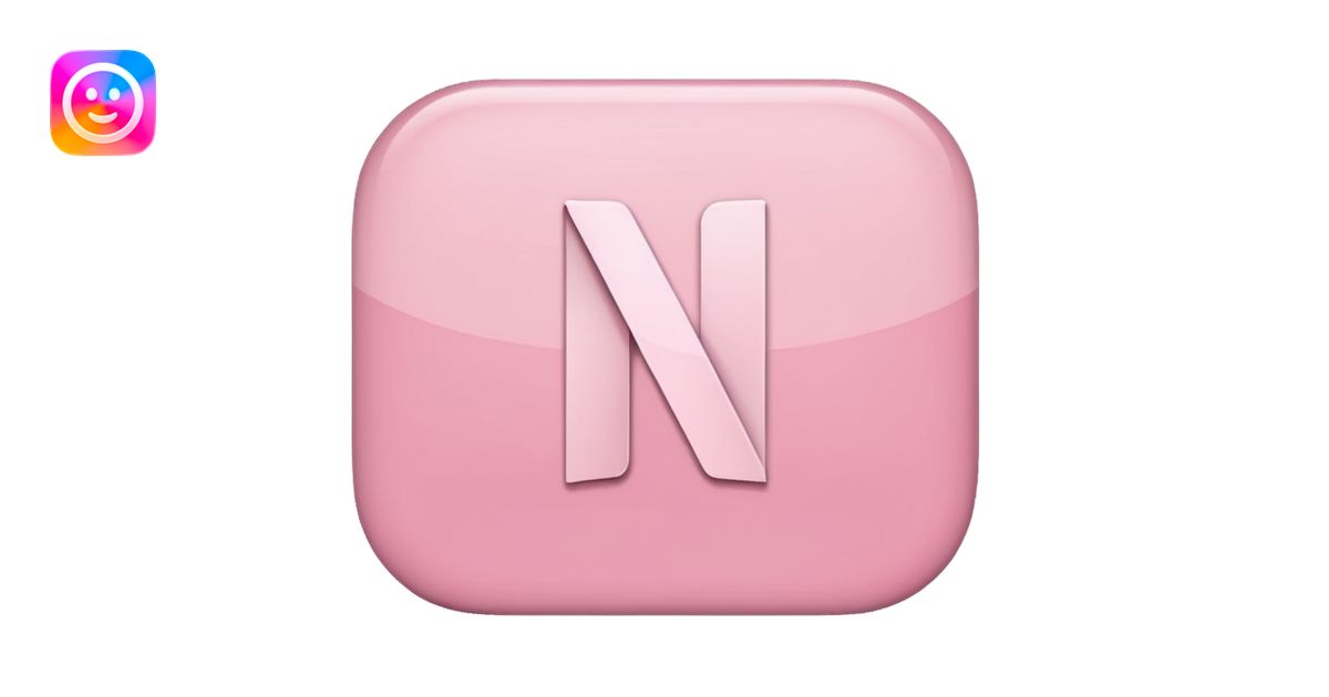 Netflix aesthetic "N" logo in pastel pink emoji | AI Emoji Generator