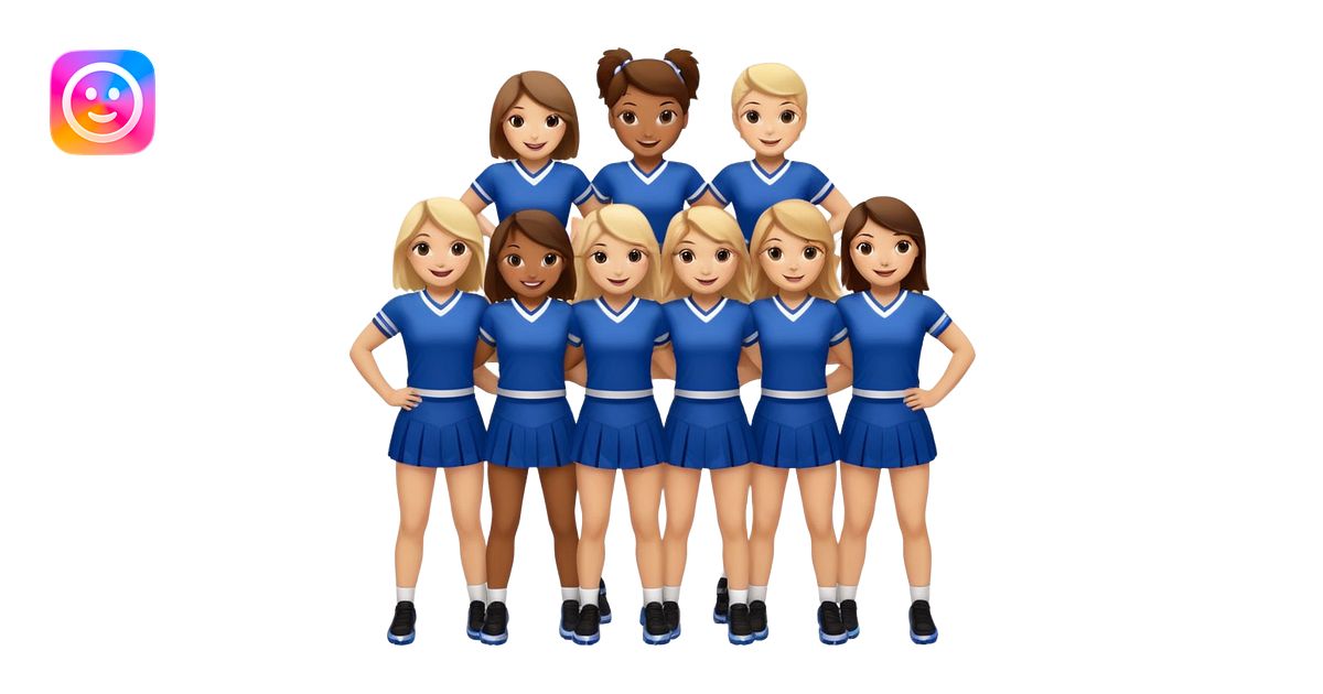 create an emoji of 3 cheerleaders together emoji | AI Emoji Generator