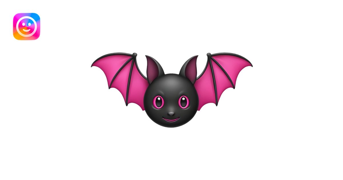 Black Hot Pink Bat emoji | AI Emoji Generator