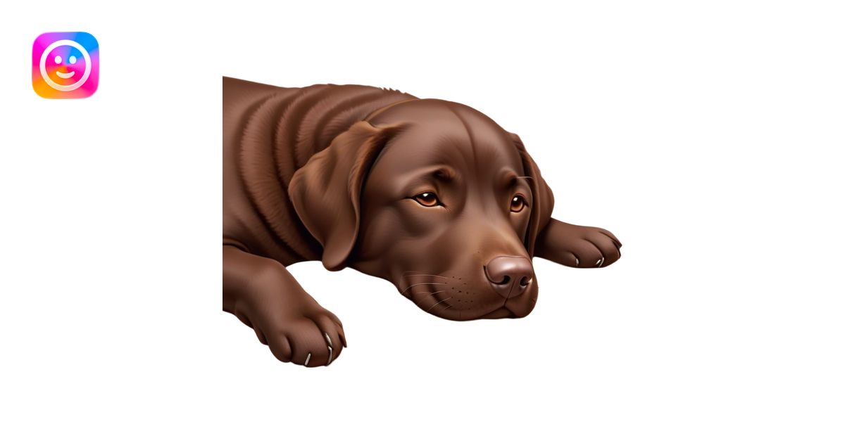 Meme-Worthy Cute Sleeping Chocolate Labrador Portrait Emoji, Head ...