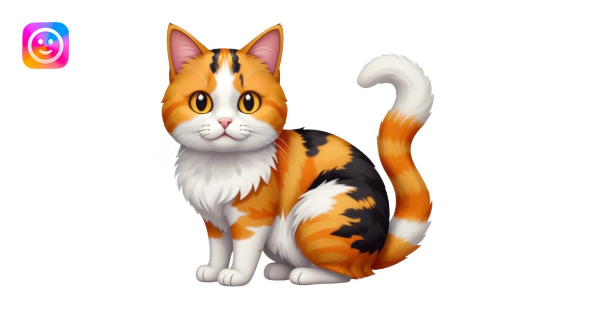 full body colourful calico tabby cat with disproportioned head with an ...