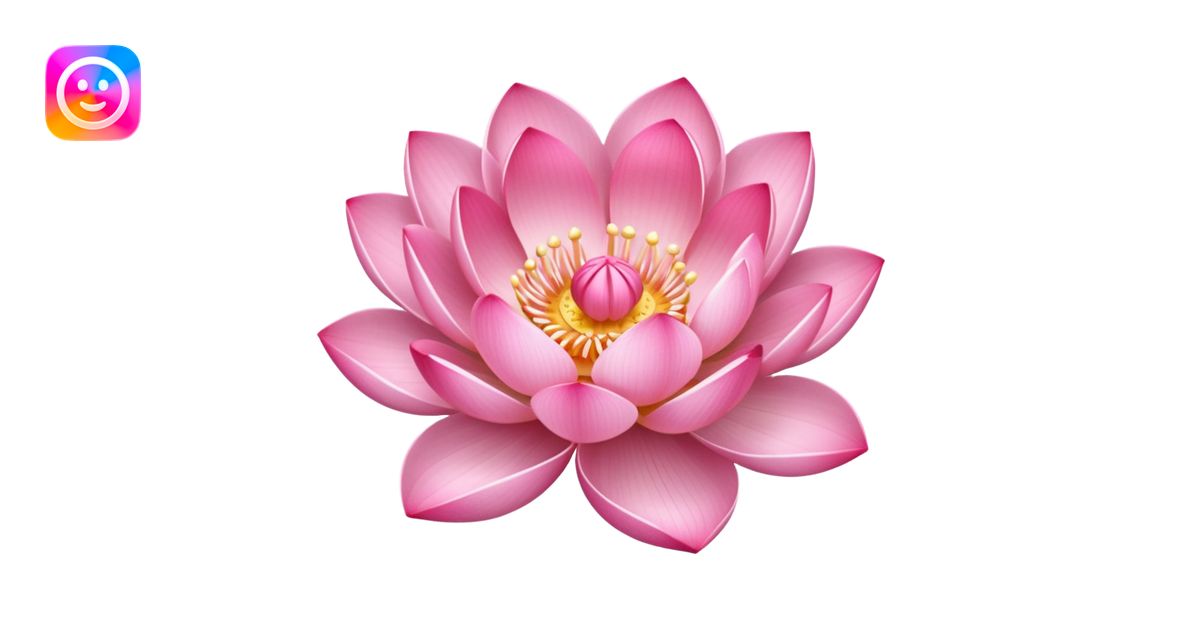 lotus flower with a pink bow on top emoji | AI Emoji Generator