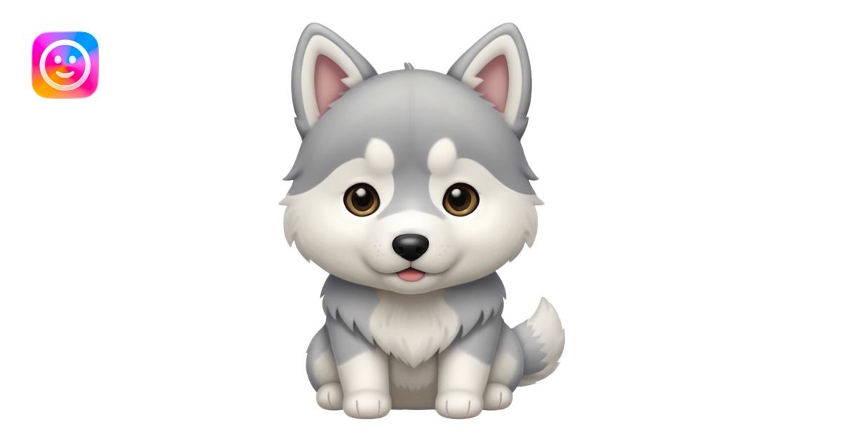 Chibi style Plush Siberian Husky emoji | AI Emoji Generator