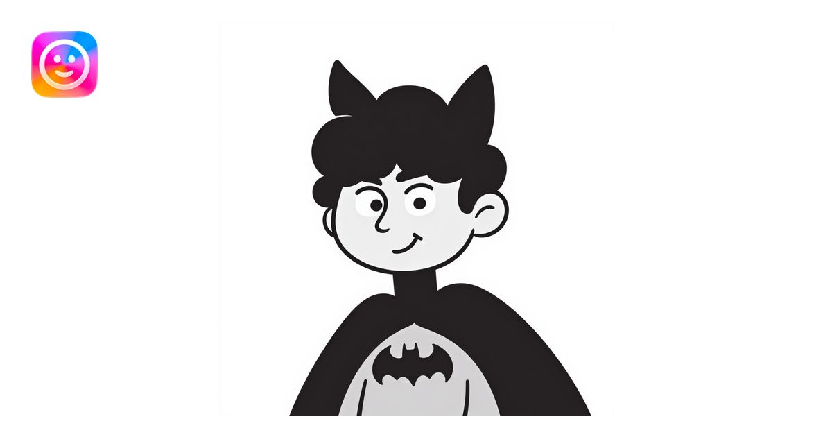 batman character hand drawn doodle style illustration | AI Emoji Generator