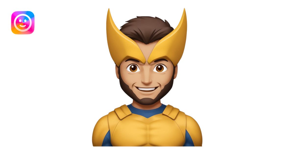 Make a person with brown eyes wearing a wolverine costume and laughing ...