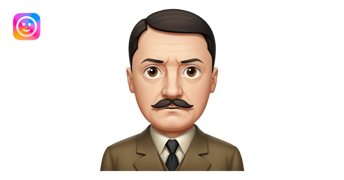 adolf hitler with an angular square mustache emoji | AI Emoji Generator