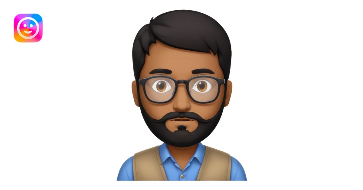 Indian software developer with beards and specs, with few white hairs ...