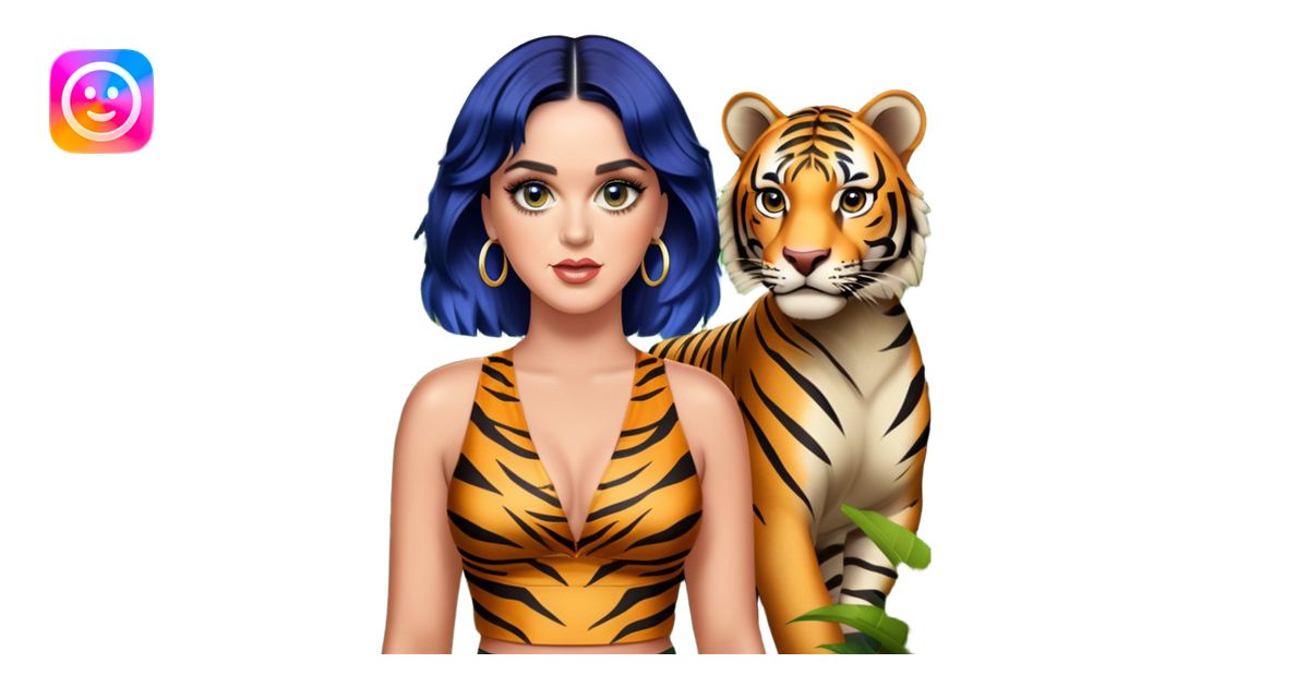 Katy Perry in a jungle setting wearing tiger print outfit inspired by ...