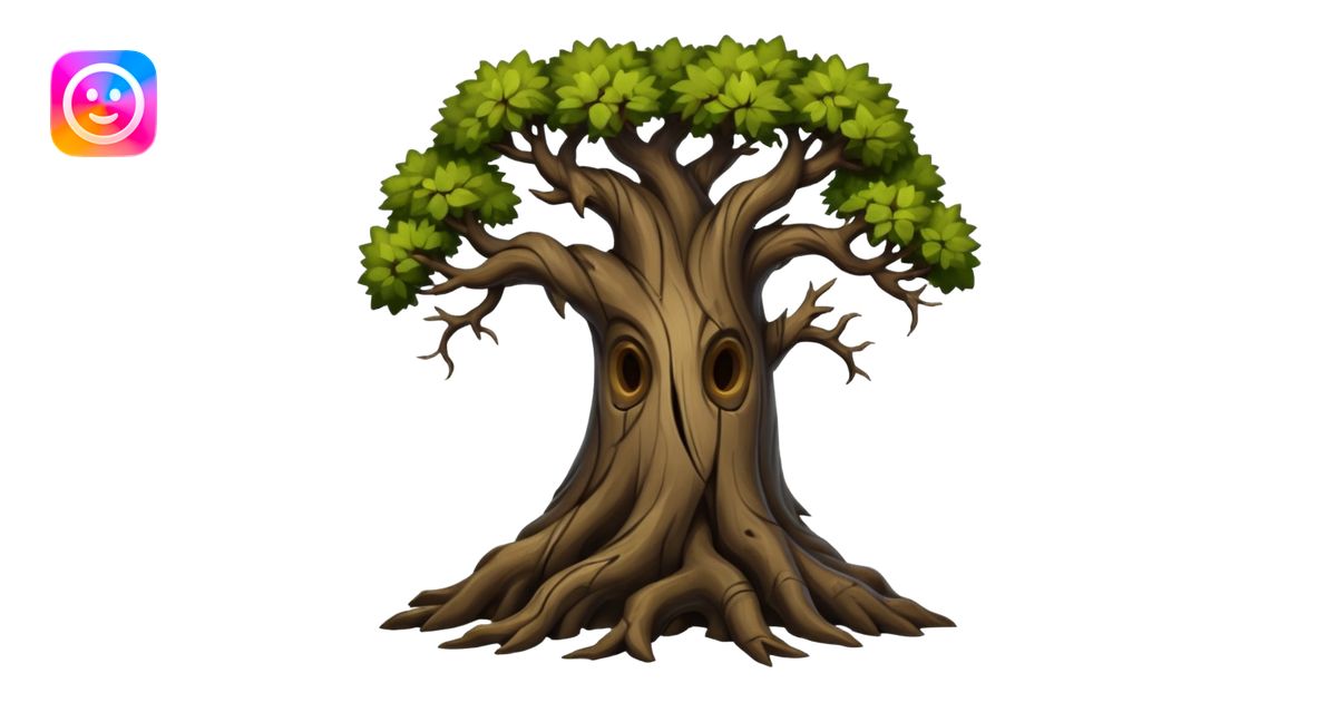 dark old deep tangled cracking trees emoji | AI Emoji Generator