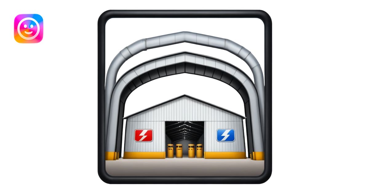 hangar, many fuel warehouse emoji | AI Emoji Generator