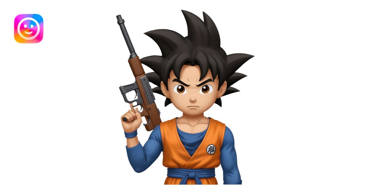 Goku with a gun emoji | AI Emoji Generator