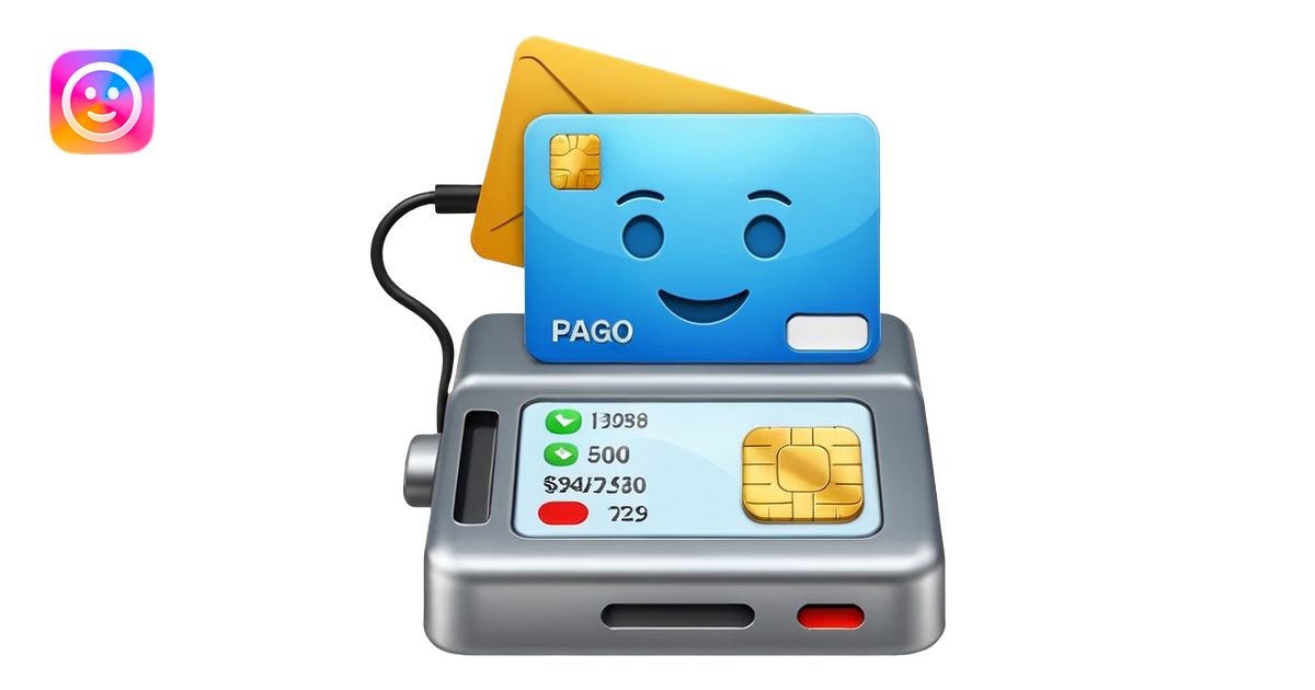 Icono de una terminal de pago con una tarjeta MOBIL emoji | AI Emoji ...