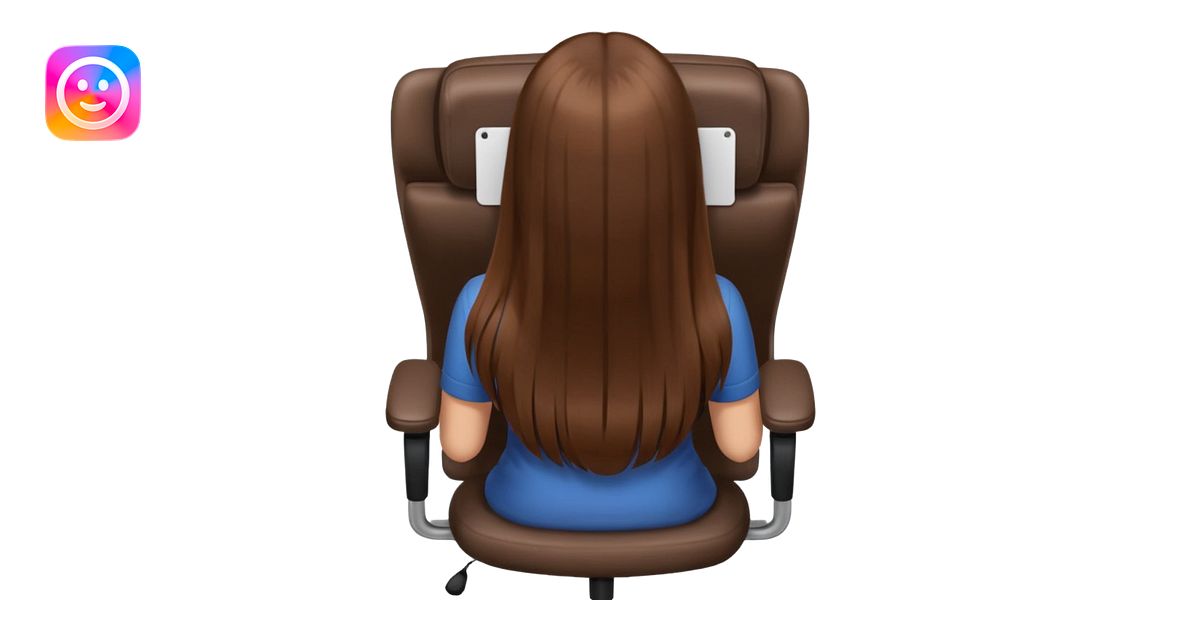 Woman sitting on an office chair from the Back of head with long hair ...