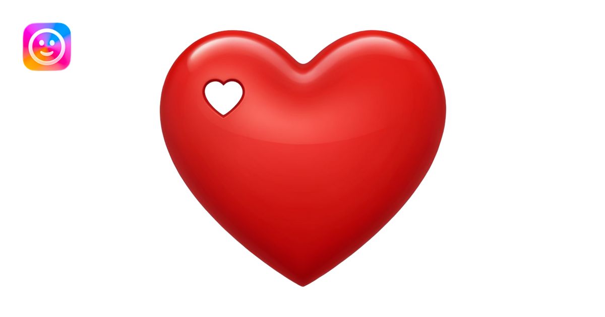 Un corazón grande rojo con la letra" J" en mayúscula en el centro emoji ...