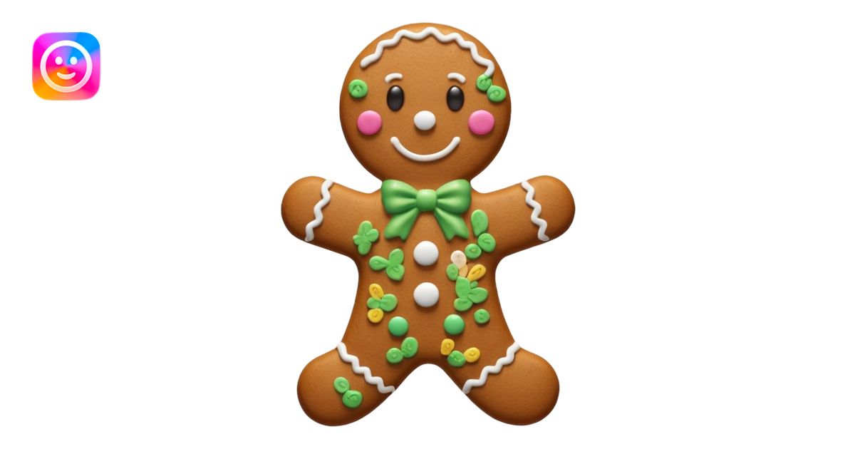 gingerbread man saying happy new year emoji | AI Emoji Generator