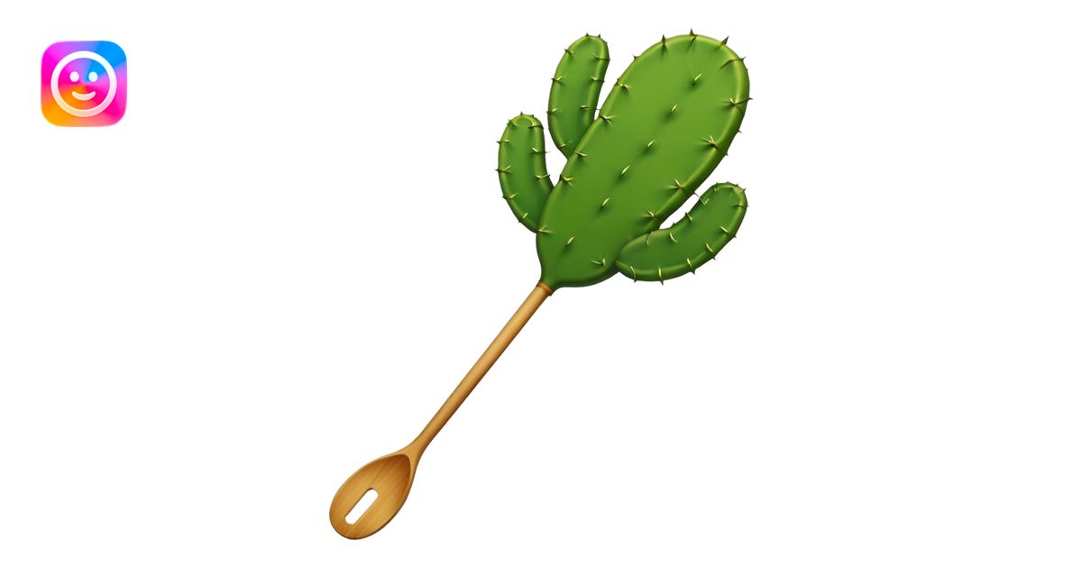 Create a single emoji of a Mexican edible nopal cactus, without thorns ...