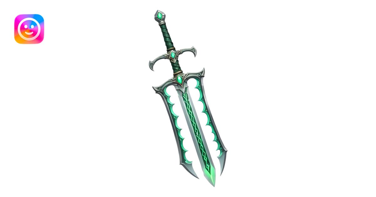 magical greatsword with a Eldritch green fire powers in it emoji | AI ...