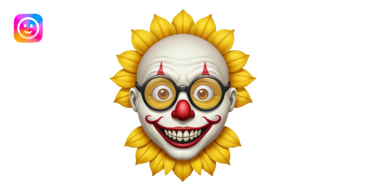 The terrifier clown wearing sunflower glassess, cartoon emoji | AI ...