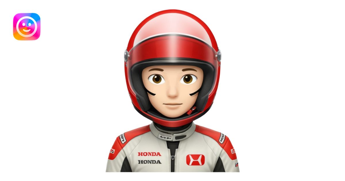 honda motorcycle racer with full face helmet emoji | AI Emoji Generator