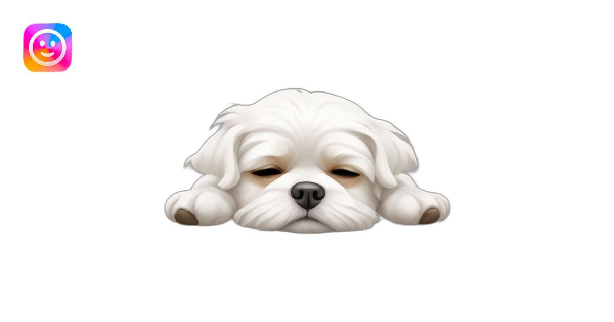 Maltese falling asleep emoji | AI Emoji Generator
