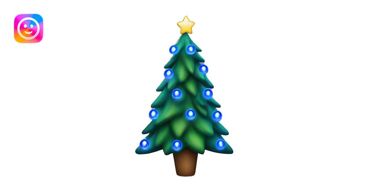 Christmas tree with blue lights emoji | AI Emoji Generator