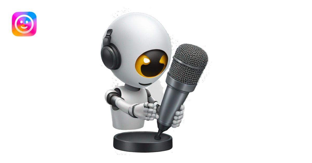 chatbot with mic emoji | AI Emoji Generator