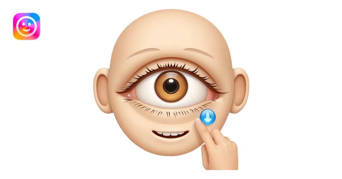 eye with invisalign with finger pointing straight emoji | AI Emoji ...