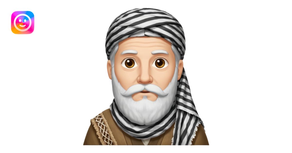 abraham from the bible, long white beard, with keffiyeh emoji | AI ...