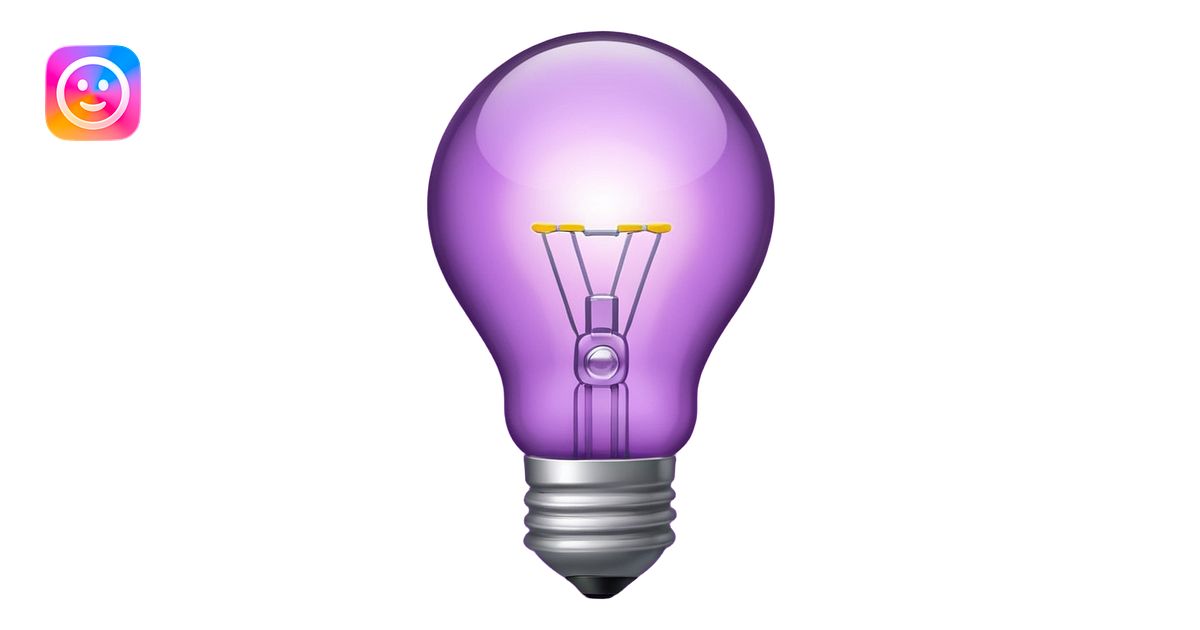 Create a glowing light bulb icon in shades of purple. Convey ideas and ...