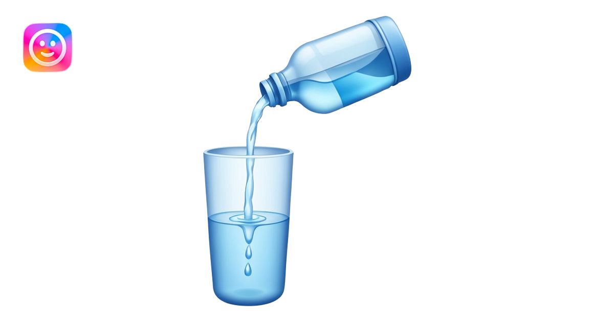 bottle of water being poured out emoji | AI Emoji Generator