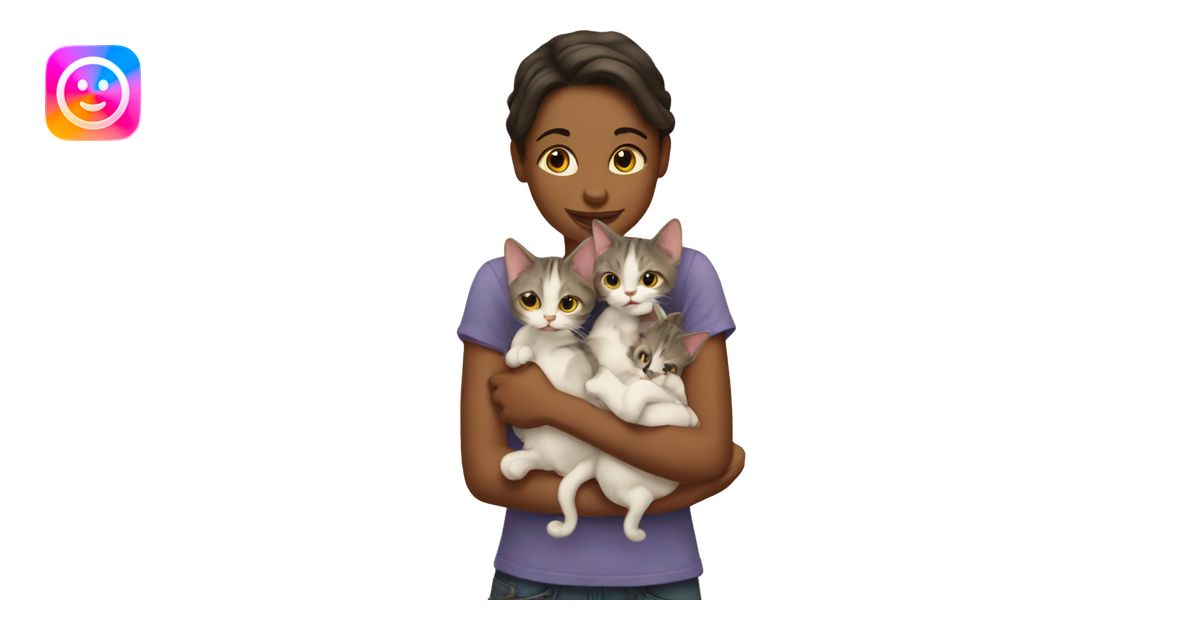 two girl cats holding babies emoji | AI Emoji Generator