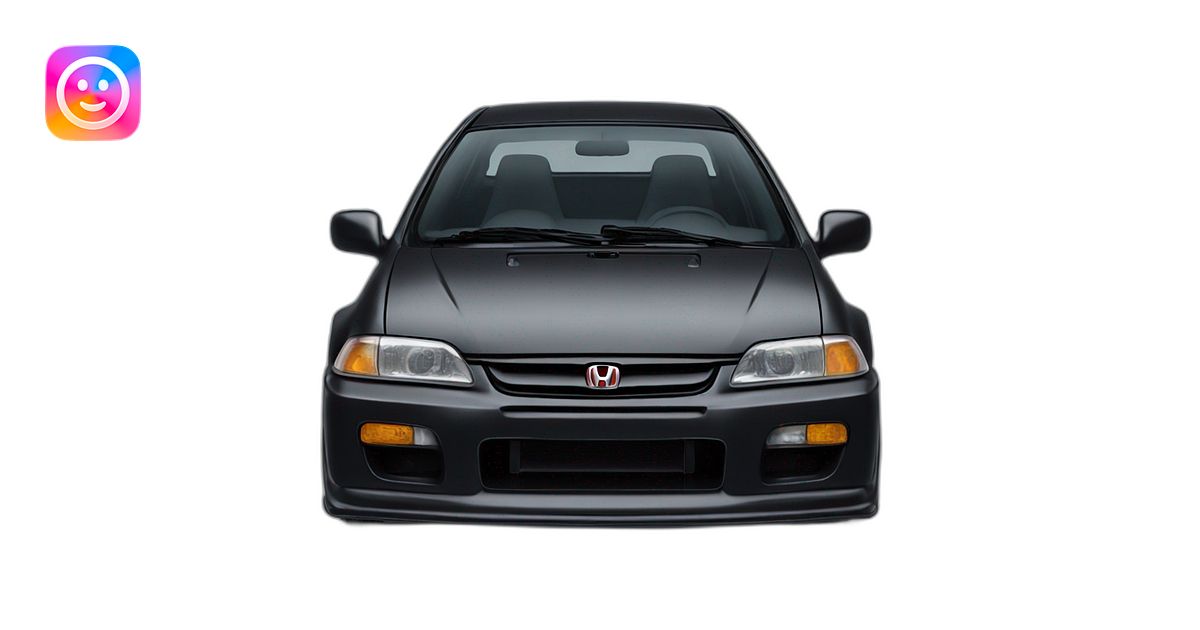 honda civic ek9 black color front view emoji | AI Emoji Generator