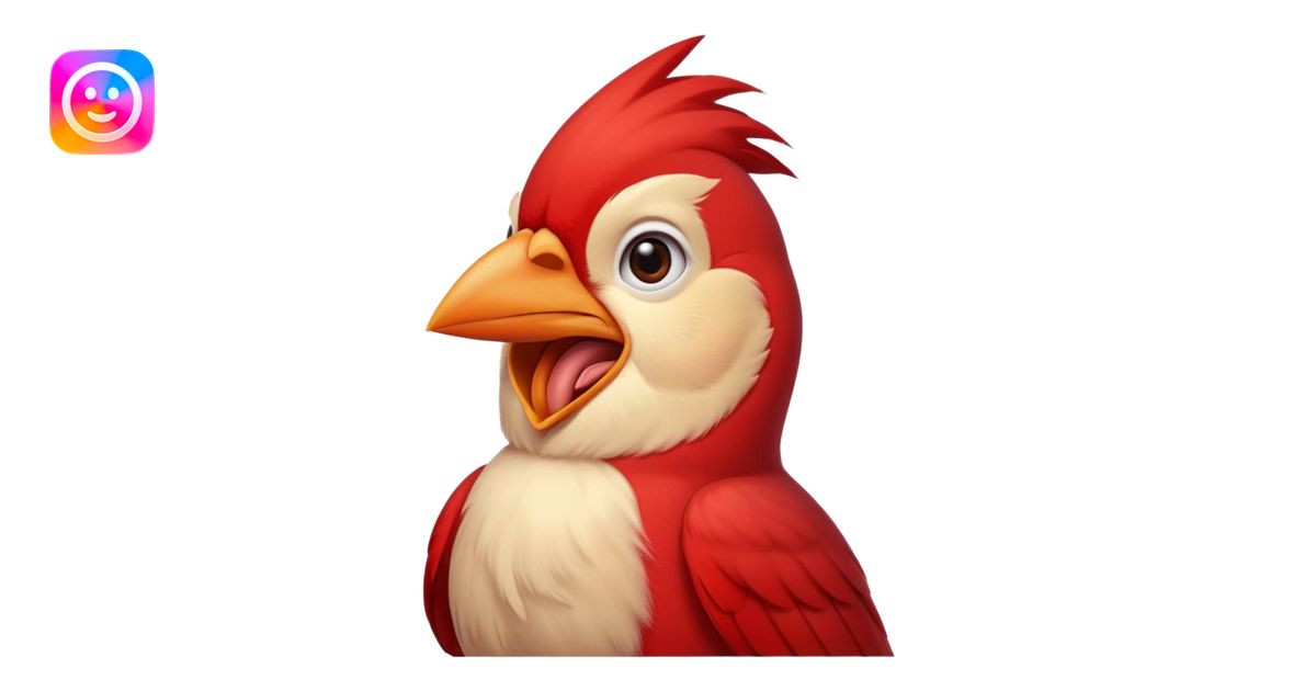 Male Cardinal (bright red) "Laughing male cardinal bird, eyes closed ...