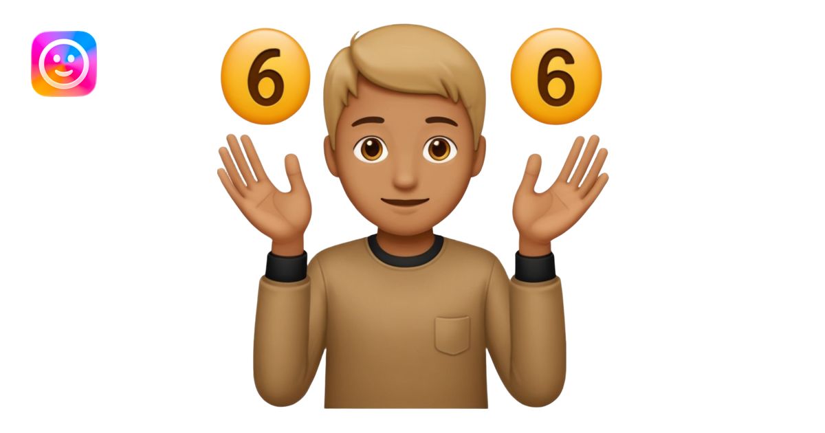 replace the ice cream with the numbers 6 and 7 holding his hands doing ...