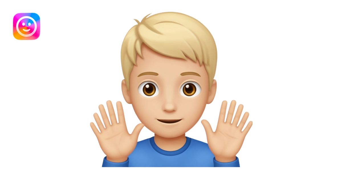 generate emoji of boy saying hii in normal skintone or bright skin tone ...