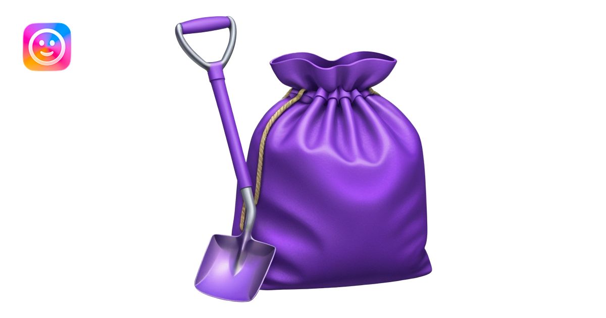 Emoji de una bolsa de tussi y una palita emoji | AI Emoji Generator