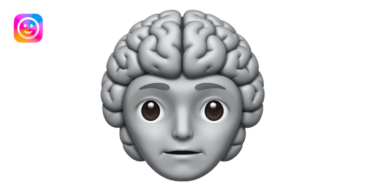 A brain with a relaxed face emoji | AI Emoji Generator