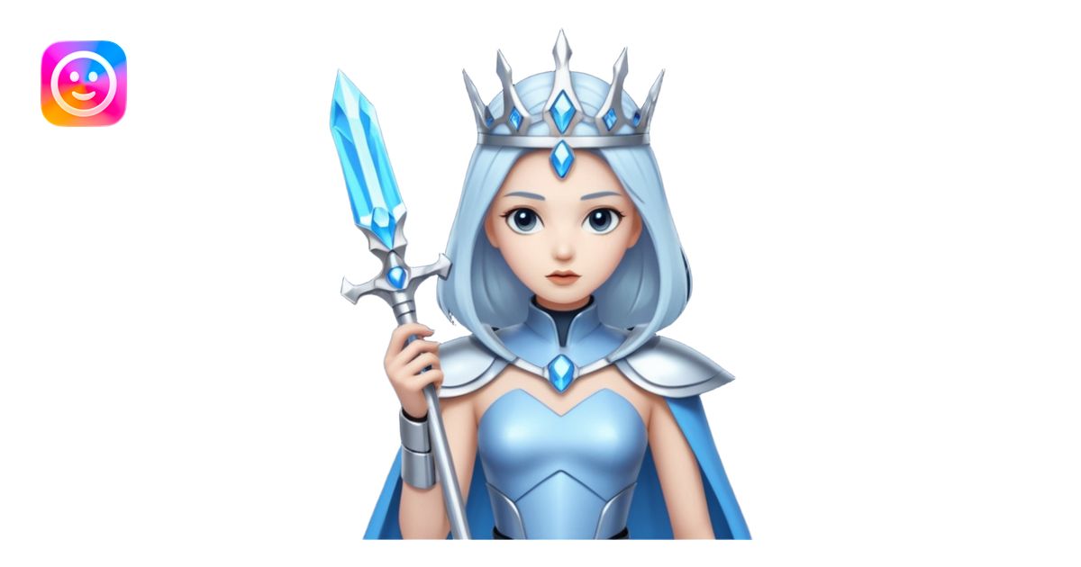 Cyber Queen – holo scepter + chrome belt,Blue Queens. emoji | AI Emoji ...