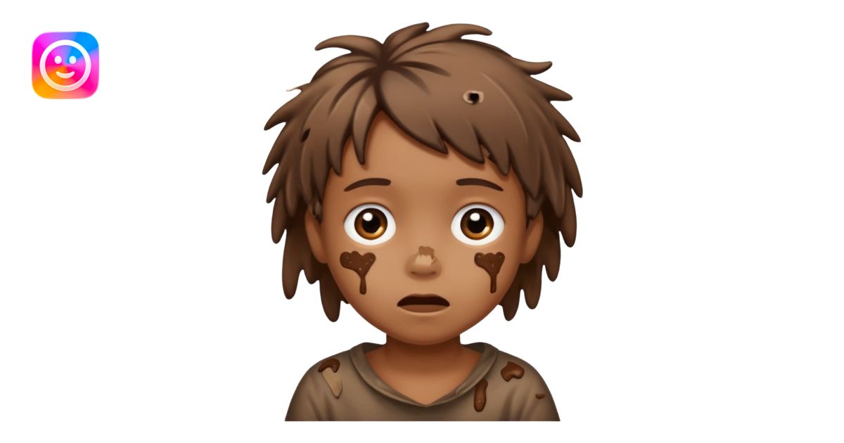 Un enfant avec du caca sur les cheveux emoji | AI Emoji Generator