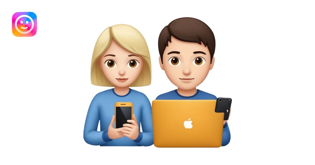 one with lap top one with phone emoji | AI Emoji Generator