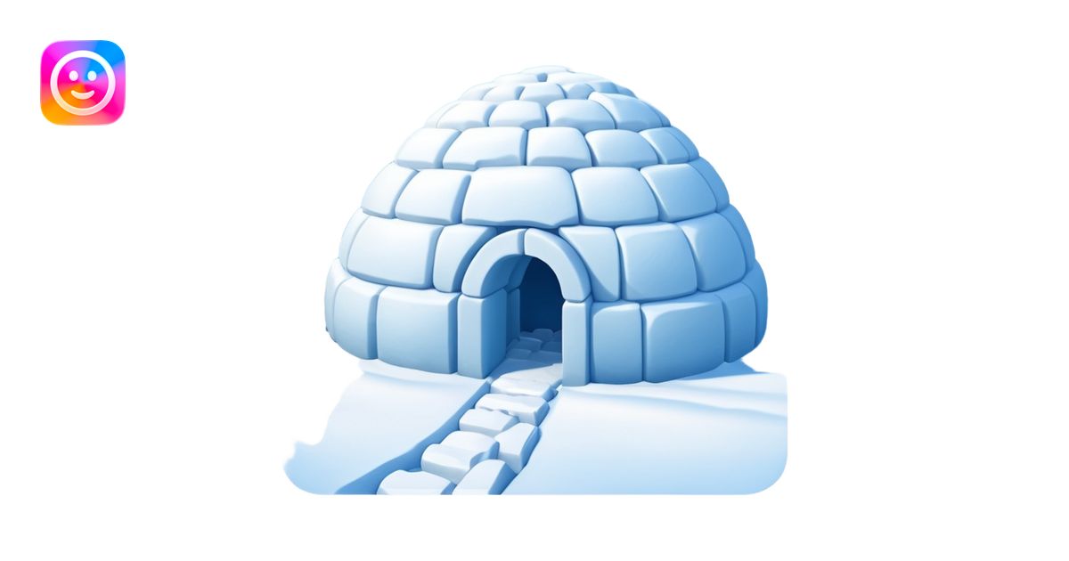 A traditional snow igloo on a vast snowy plain under a clear blue sky ...