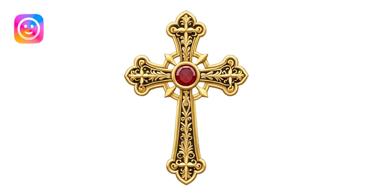Eastern Orthodox cross. Transparent bakgrundl. emoji | AI Emoji Generator