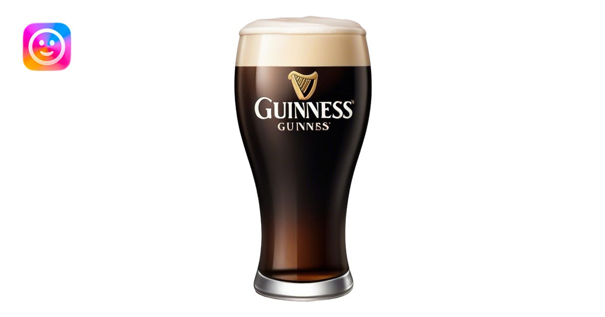 Half Pint of Guinness with the logo emoji | AI Emoji Generator