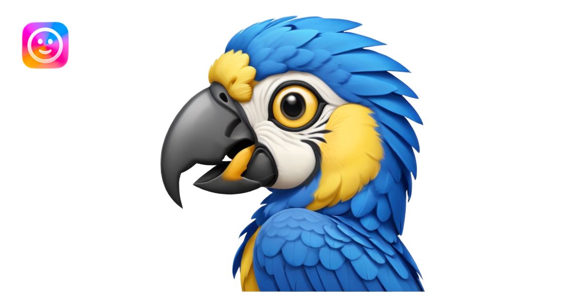 cute blue macaw with a big beak emoji | AI Emoji Generator