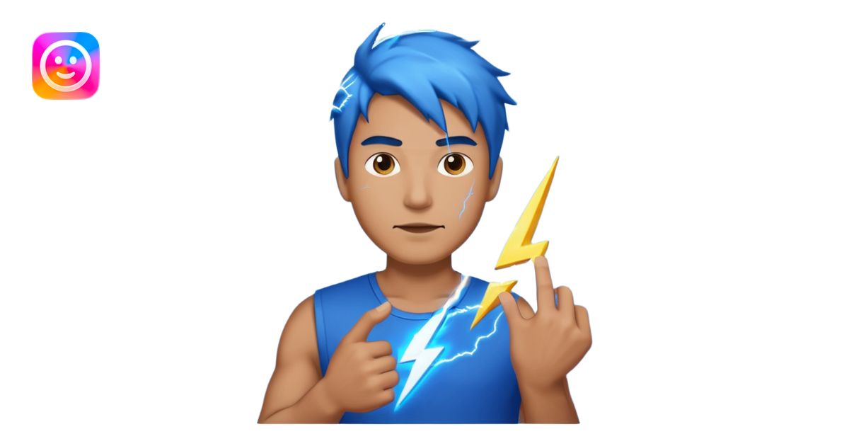 man holding lighting emoji | AI Emoji Generator